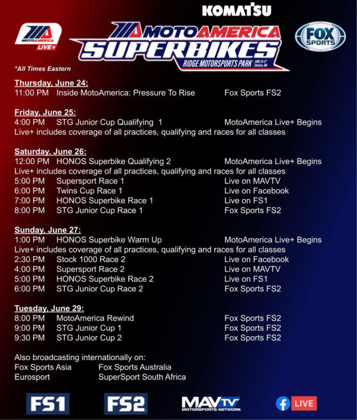 MotoAmerica: How To Watch The Action At Ridge Motorsports Park ...