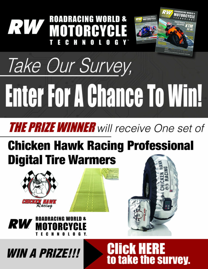 Kopp Wins Chicken Hawk Racing Tire Warmers In Survey P4 - Roadracing ...