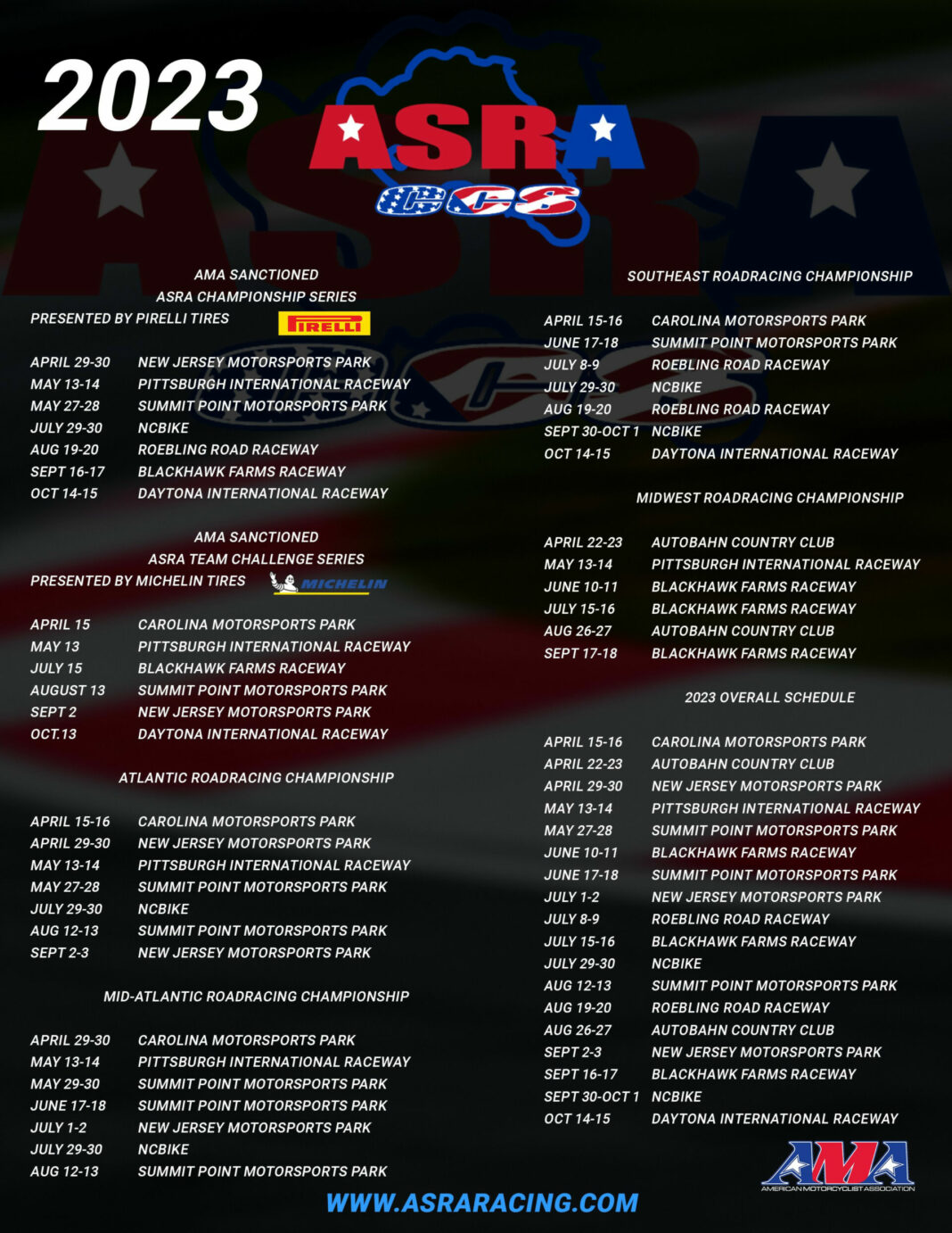 ASRA/CCS: 2023 Schedules Released - Roadracing World Magazine ...