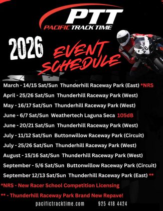 Pacific Track Time Releases its 2026 Schedule - Roadracing World ...